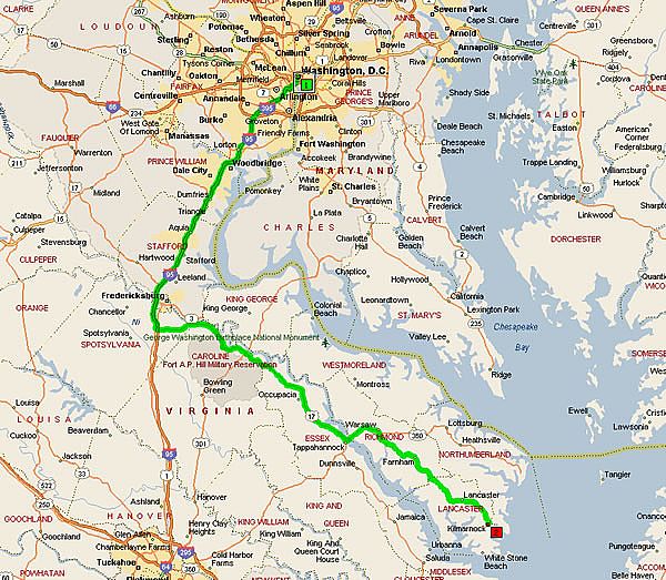 Directions to King Carter Golf Course