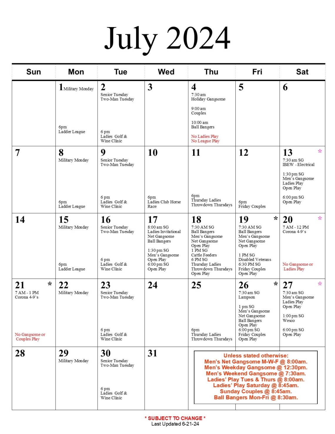 Please CLICK HERE for a Printable Version.